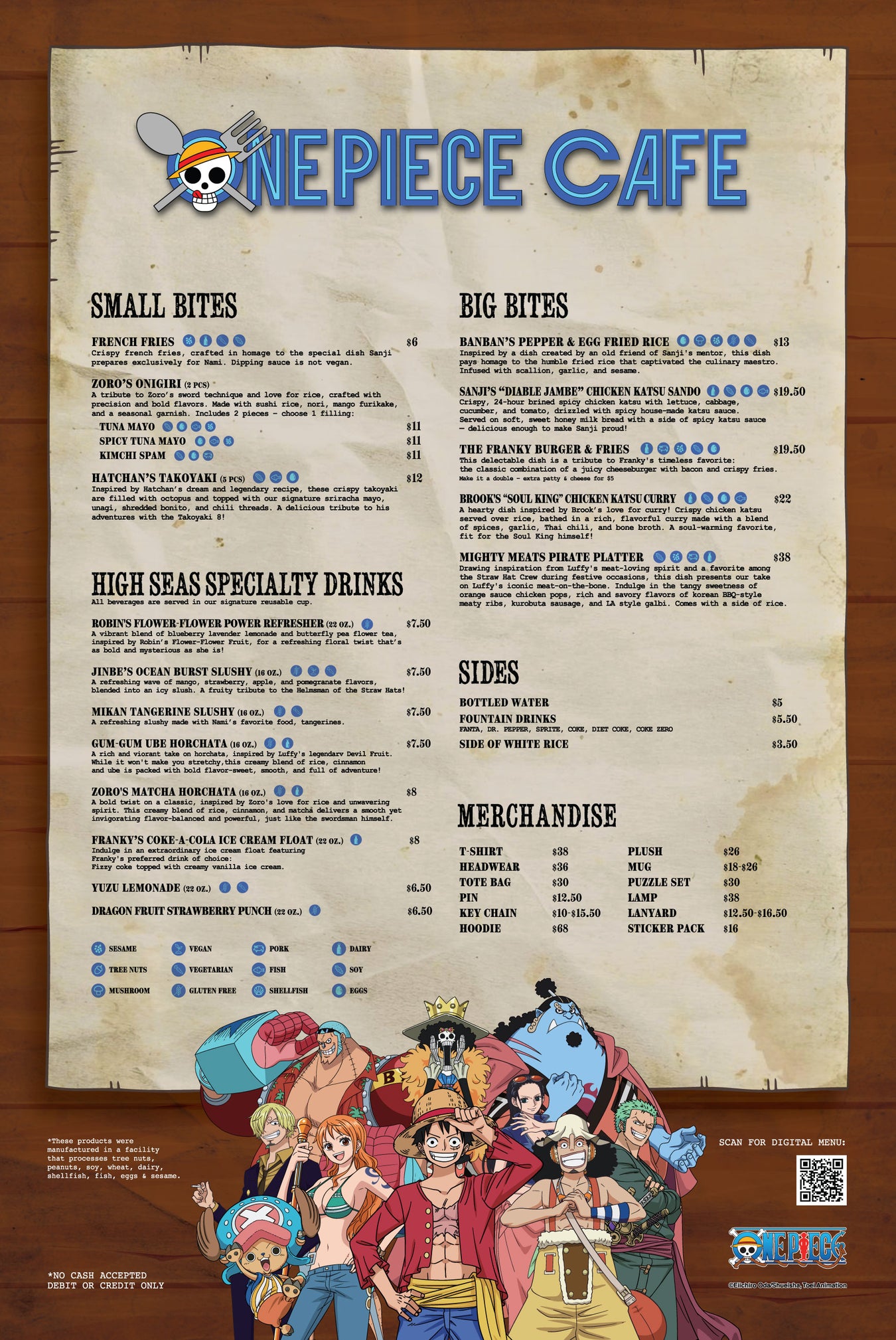 MENU - Los Angeles – One Piece Cafe