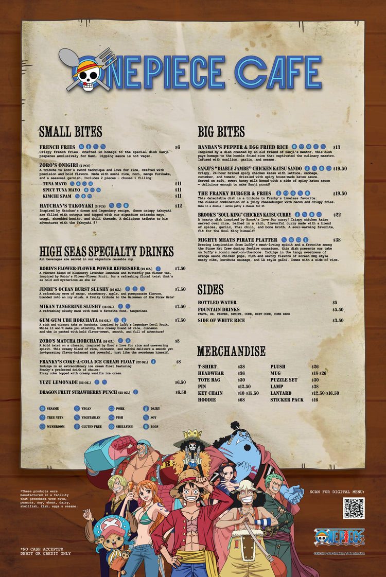 MENU - Los Angeles – One Piece Cafe