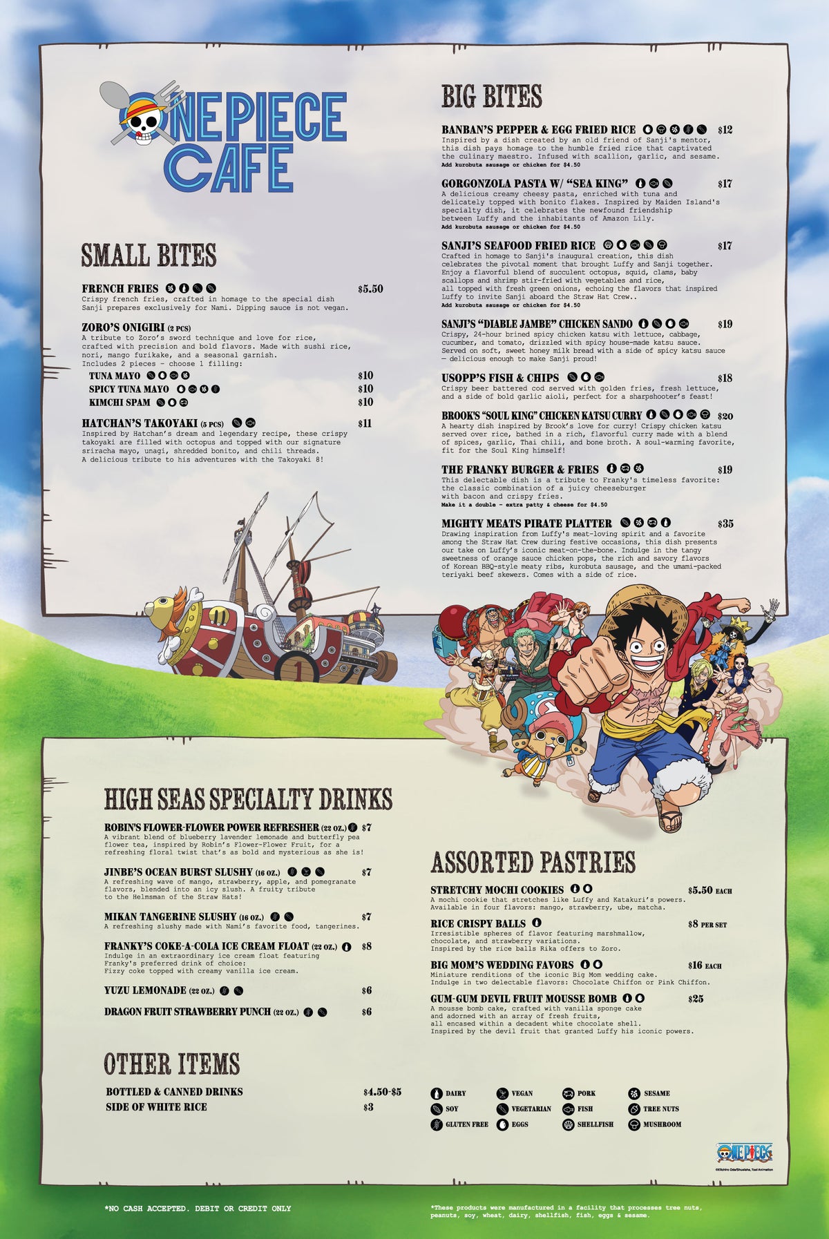 MENU - Las Vegas – One Piece Cafe