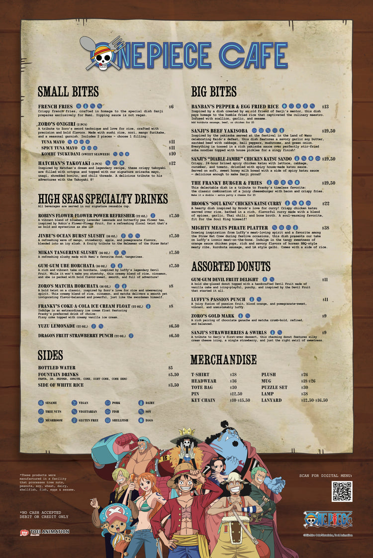 MENU - Los Angeles – One Piece Cafe